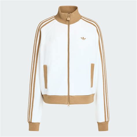 Adidas Originals Velour Knit Track Top White Adidas Hong Kong