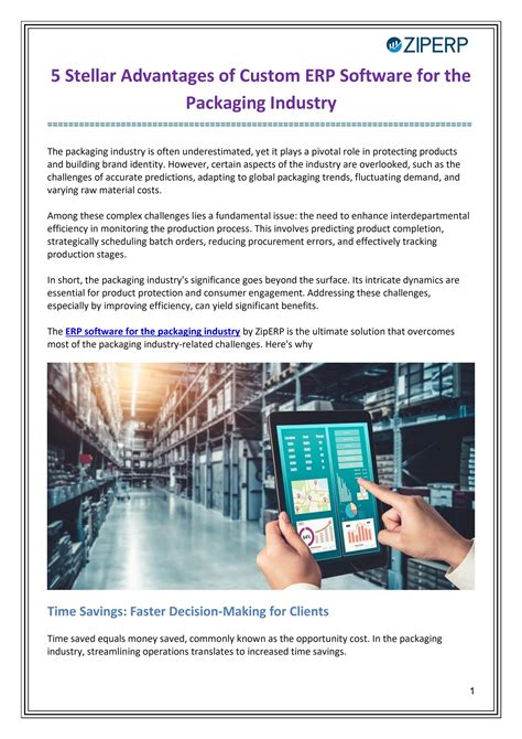 5 Stellar Advantages Of Custom Erp Software For The Packaging Industry