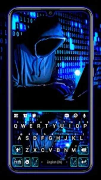Neon Blue Hacker Keyboard Back For Android Download