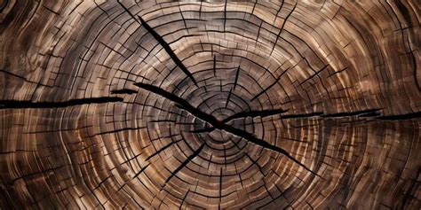 Detailed Description Of Dark Brown Oak Tree Crosssection Texture For Product Display Concept