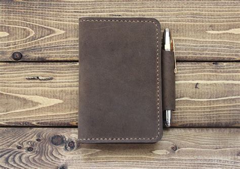 Extra Small Notebook Wallet With A Pen Loop In Rustic Etsy