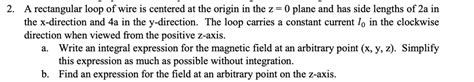 Solved 2 Rectangular Loop Of Wire Is Centered At The Origin In The Z