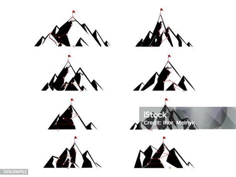 산 꼭대기로 가는 길 회색 배경에 격리됩니다 등산 봉우리 웨이 패스 인포그래픽 최대로 진행 방법 감시에 대한 스톡 벡터 아트 및 기타 이미지 Istock