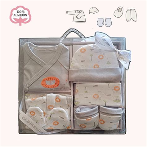 Set Regalo Bebe 5 Piezas Algodón Leoncito Gamberritos