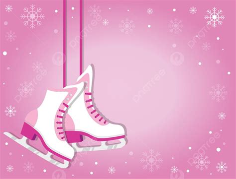 눈송이와 분홍색 겨울 휴가 배경에 끈에 매달려 여성 아이스 피겨 스케이트 플랫 디자인 한 쌍 장난 쌍 새로운 배경 일러스트 및 사진 무료 다운로드 Pngtree