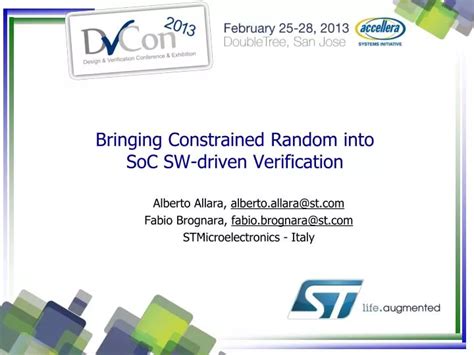 Ppt Bringing Constrained Random Into Soc Sw Driven Verification