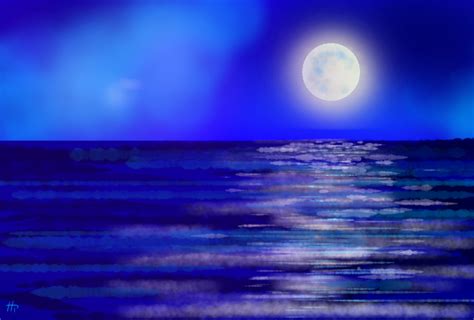 背景イラスト夜の海 ibisPaint