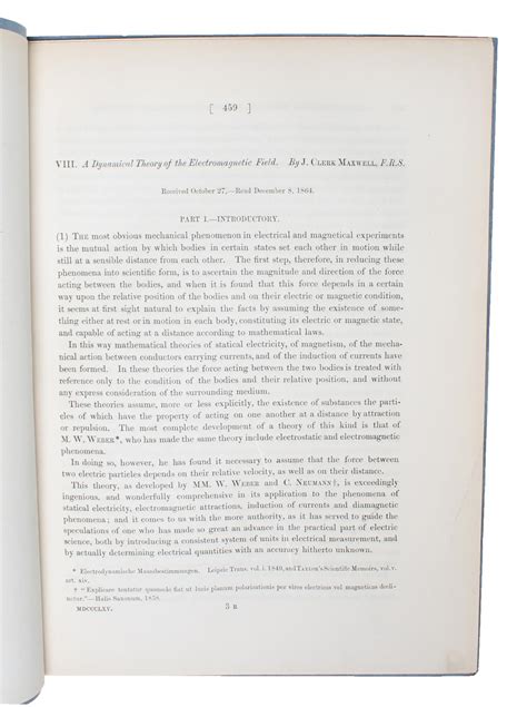 A Dynamical Theory Of The Electromagnetic Field Received October 27 Read December 8 1864