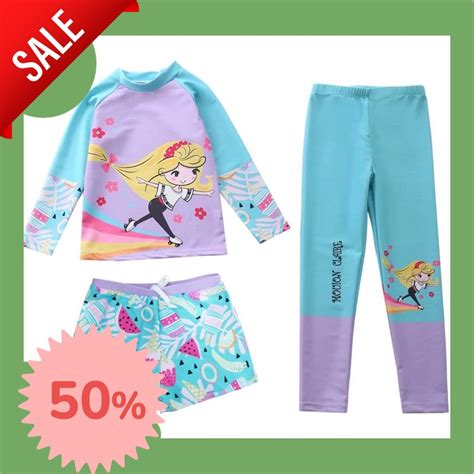 ชุดเด็กชุดว่ายน้ำเด็กผู้หญิง 4 17 ปี ลายน่ารัก พร้อมส่งในไทย ใส่เที่ยวทะเล ใส่สบาย ผ้ายึดได้ดี