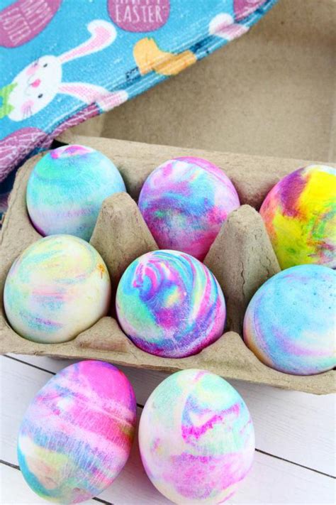 Best Dyed Easter Eggs How To Tie Dye Easter Eggs With Cool Whip Easy Diy Easter Egg