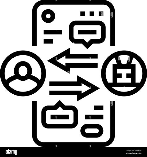 human computer interaction hci line icon vector illustration stock