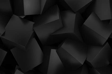 Premium Photo Black Abstract Futuristic Polygons Cubes Structure Background 3d Rendering