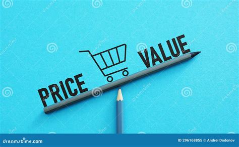 Value And Price Balance Is Shown Using The Text And Scales Stock Image