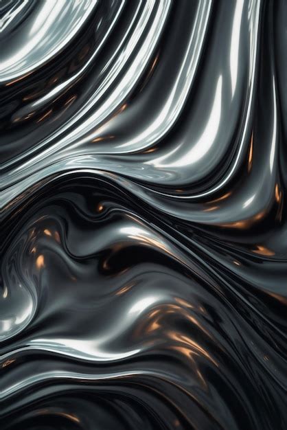Premium Photo Metallic Abstract Wavy Smooth Liquid Background
