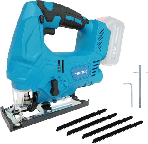 Amazon Teetok ジグソー電動 ジグソー 18vブラシレスモータ マキタjv184dzkジグソー互換性があります 0 2600rpm ±45°傾斜 コードレス 充電式 高速細断