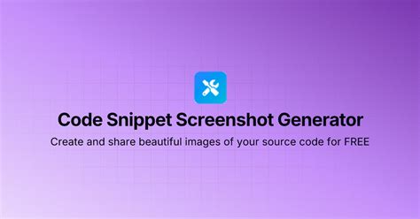Free Code Snippet Screenshot Generator