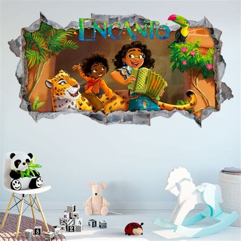🥇 Vinilos Decorativos Pared Rota 3d Disney Encanto 🥇