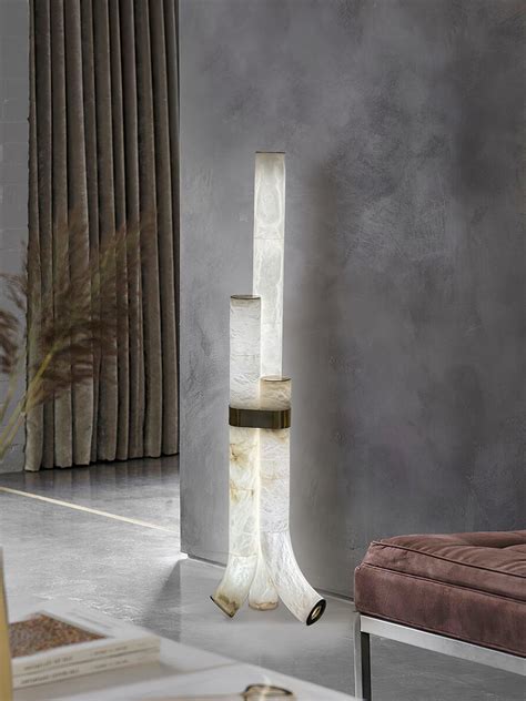 Piped Alabaster Floor Lamp Vakkerlight