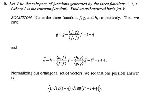Solved 5 Let V Be The Subspace Of Functions Generated By