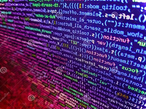 Code On Dark Background Shallow Depth Of Field Selective Focus Effect