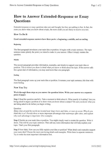 Extended Response Pdf