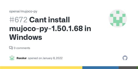Cant Install Mujoco Py 1 50 1 68 In Windows Issue 672 Openai