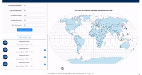 Github Tianyao Mastarlinktracker React Js Based Starlink Trajectory Visualization