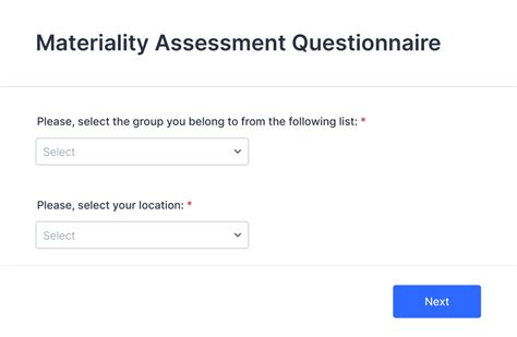 Materiality Assessment Questionnaire Form Template Jotform