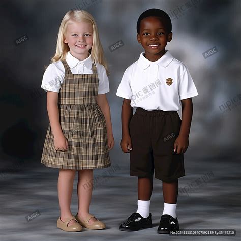 Ai创作图欧美校服 小中学校服 中小学校服 男童女童 夏季校服 男孩女孩小孩儿童 学校校服 男女款校服 小学生校服 校服制服 校服系列 英伦校服设计 贵族学校校服工装制服 布朗族男孩女孩 穿
