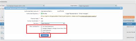 Projet Revision Generate A Grant Agreement Amendment Grant