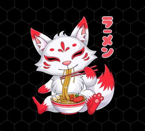 Kitsune Ramen Lover Png Love Kitsune And Japanese Noodle Png Etsy
