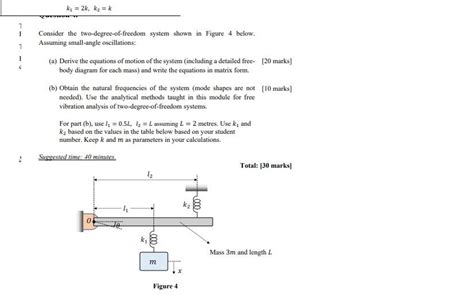 Solved Consider The Two Degree Of Freedom System Shown