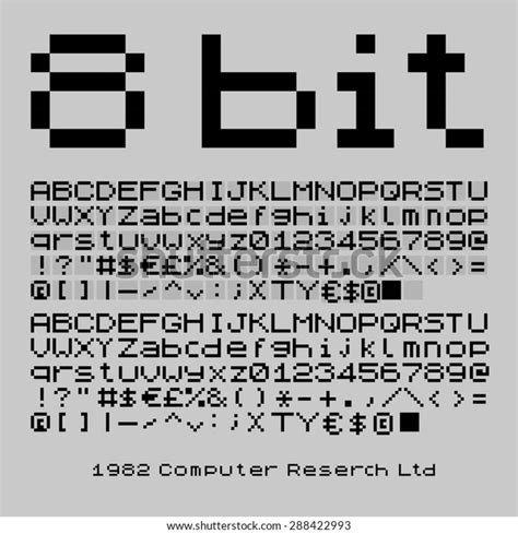 8 Bit Old Computer Terminal Typeset Stock Vector Royalty Free 288422993