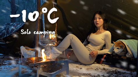 ️눈 내리는 영하 10도 나무 폴대로 만든 텐트에서 솔로캠핑｜이제부터 내 칼은 도끼다🪓｜부시크래프트 캠핑 도전기｜혹한기 캠핑🔥｜베어아미 쉴드 베딩 Youtube
