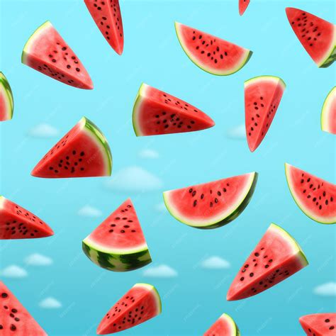 Premium Ai Image Slicing Through The Sky A Cartoon Watermelon Delight