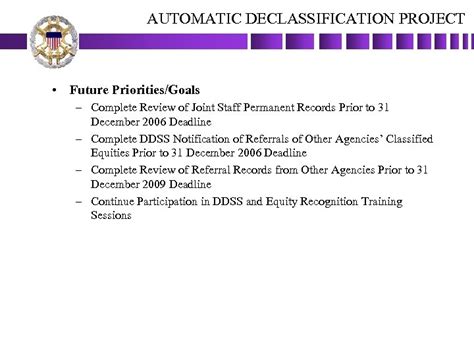 Unclassified Automatic Declassification Project Joint Staff Automatic