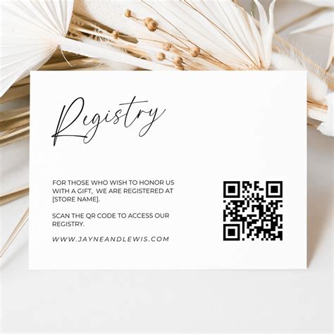 Wedding Registry Qr Code Template T Registry Qr Code Wedding Insert