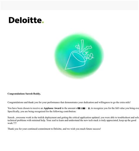 Deloitte Deloitteusi Applause Award Suresh Reddy Muddana 12 Comments