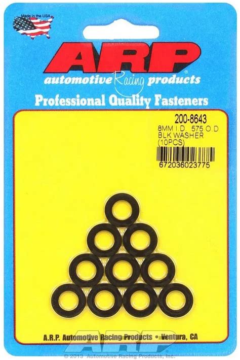 Arp Black Washers 8mm Id X 575 Od 10 200 8643