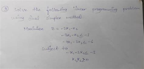 Solved Solve The Followling Linear Programming Proble Using