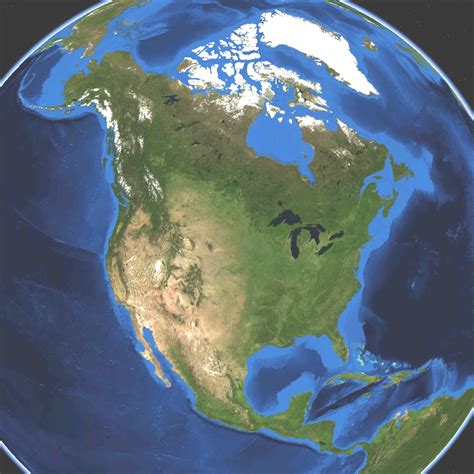 Satellite Map Of North America Ex
