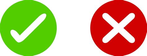 Red Cross Sign And Check Sign Icon A Red Grunge X Check Mark And Cross Mark Isolated Vector