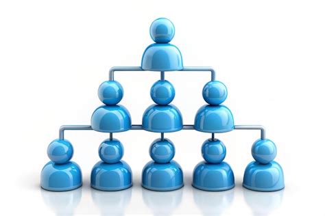 Premium Photo 3d Hierarchy Icon Isolated On White Background Enterprise Management Subordinate