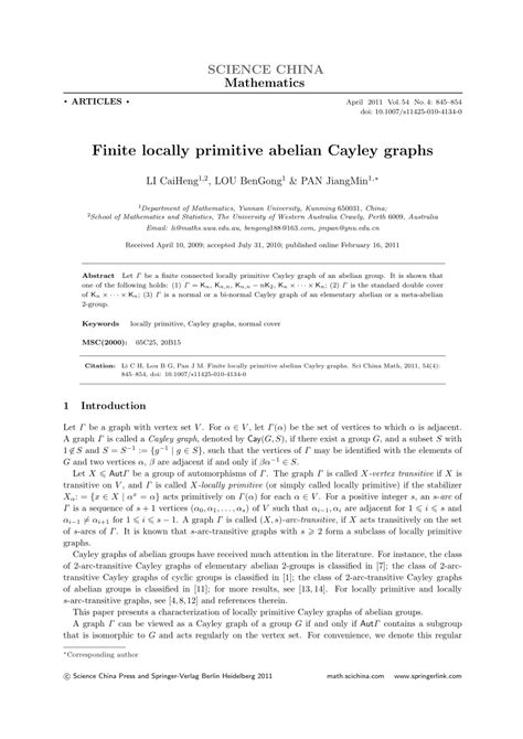 Pdf Finite Locally Primitive Abelian Cayley Graphs