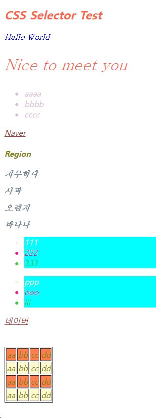 Css선택자스타일시트 삽입위치