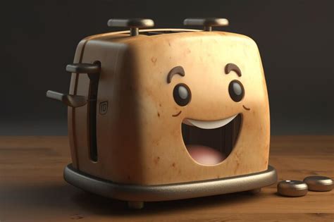 Premium Ai Image 3d Model Of A Cute Toaster Character