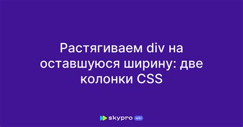 Растягиваем Div на оставшуюся ширину две колонки Css