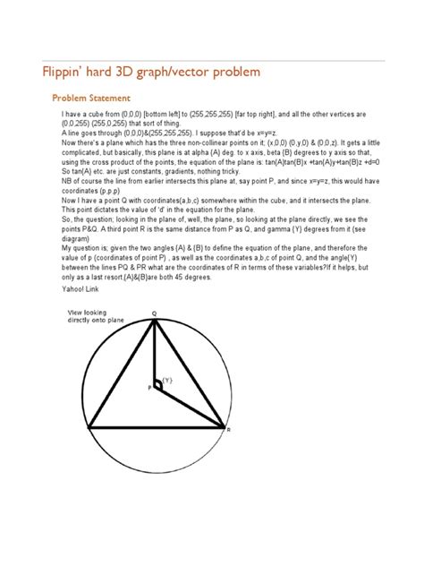 Flippin Hard 3d Vector Problem Pdf Plane Geometry Equations