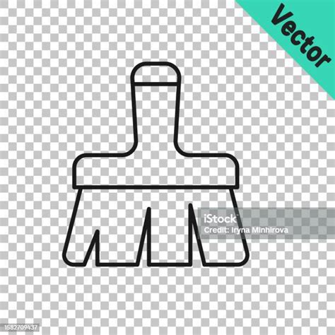 투명 한 배경에 격리 된 블랙 라인 페인트 브러시 아이콘입니다 벡터 개념에 대한 스톡 벡터 아트 및 기타 이미지 개념 검은색 공예 Istock