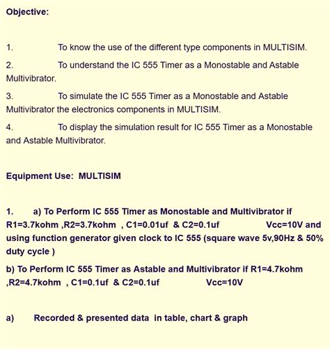 Objective To Know The Use Of The Different Type Components In Multisim